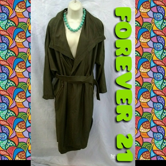 Forever 21 | Jackets & Coats | Forever 2 Army Green Duster Coat | Poshmark
